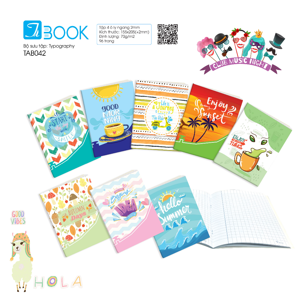 [HCM]5 cuốn Tập học sinh Typography hiệu Tabook, 96 trang ĐL70, kẻ ...