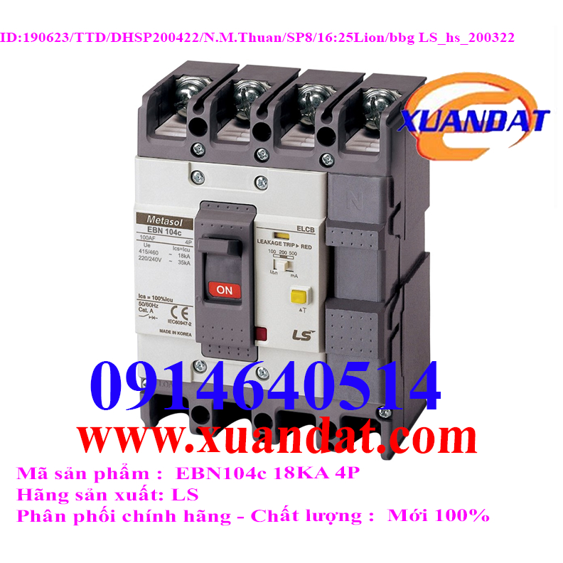 Cầu dao điện ELCB EBN104c 18KA 4P 15A-20A-30A-40A-50A-60A-75A-100A | Shopee Việt Nam
