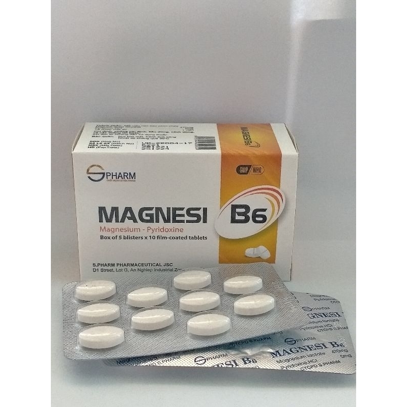 MAGNESI B6 SPHARM Hộp 50 viên - Bổ sung magie và vitamin B6 cho cơ thể ...