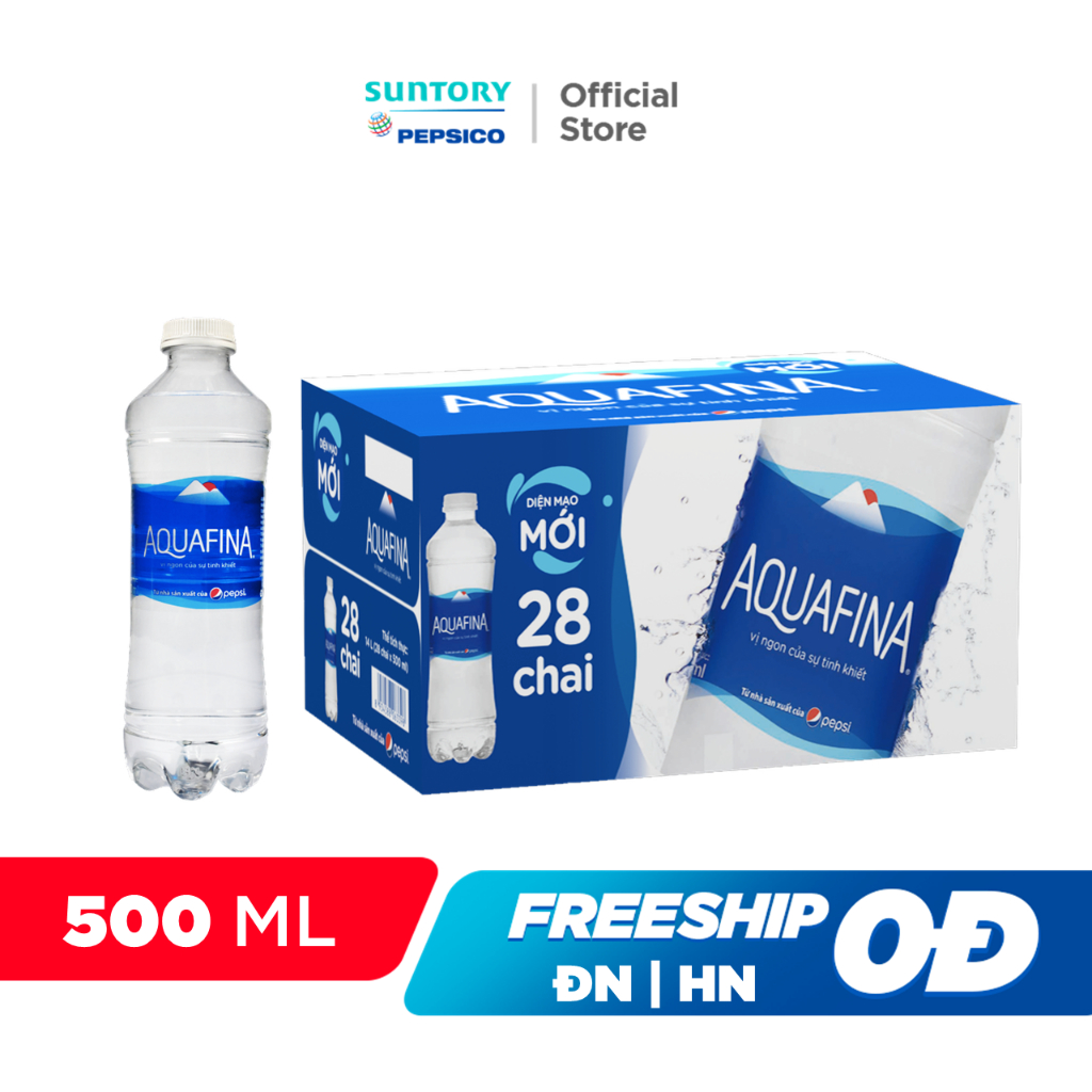 Thùng 28 Chai Nước tinh khiết Aquafina (500ml/chai) | Shopee Việt Nam