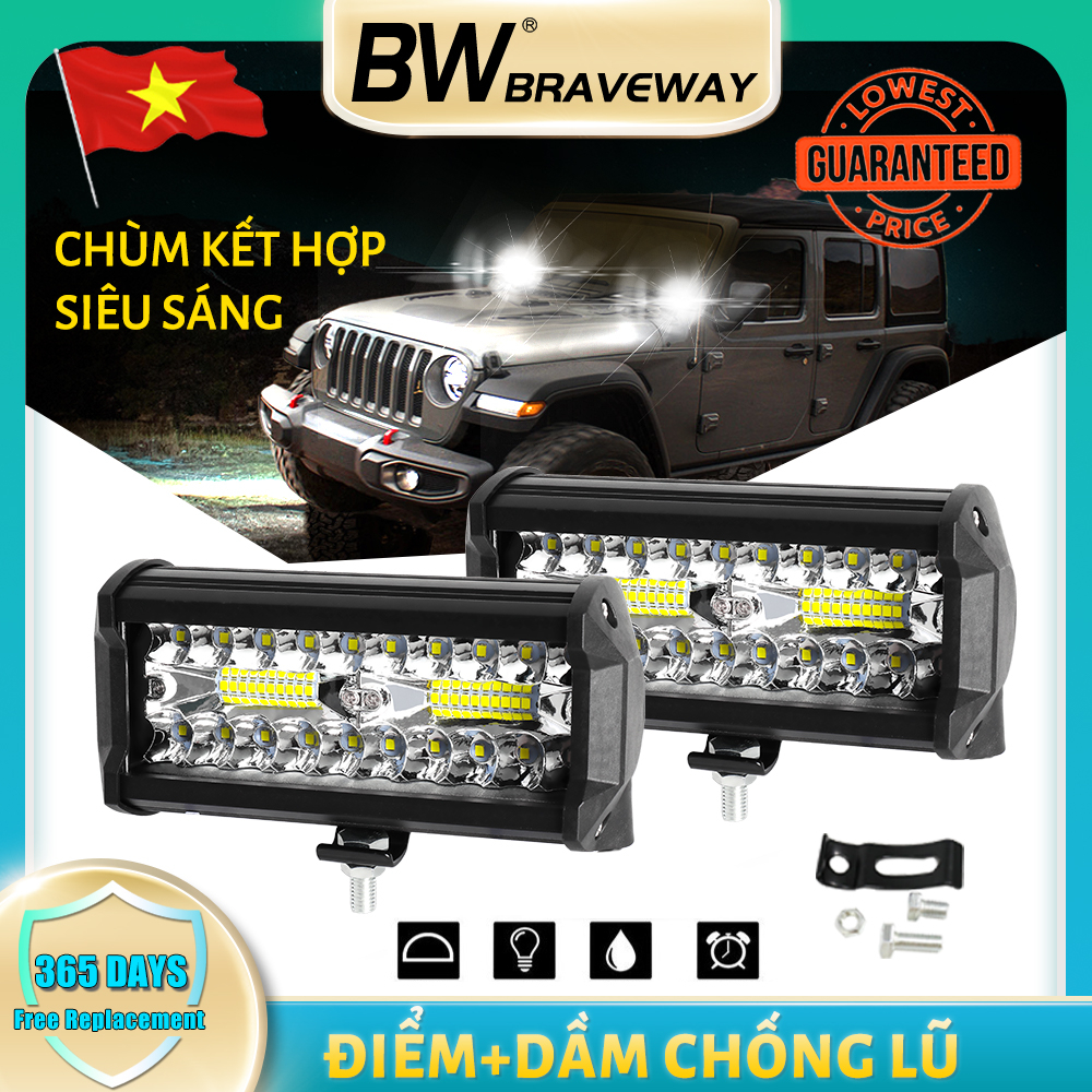 Đèn 7inch Led Vuông 120w 12v 24v Hỗ Trợ Chiếu Sáng Dành Cho Ô Tô / Xe ...