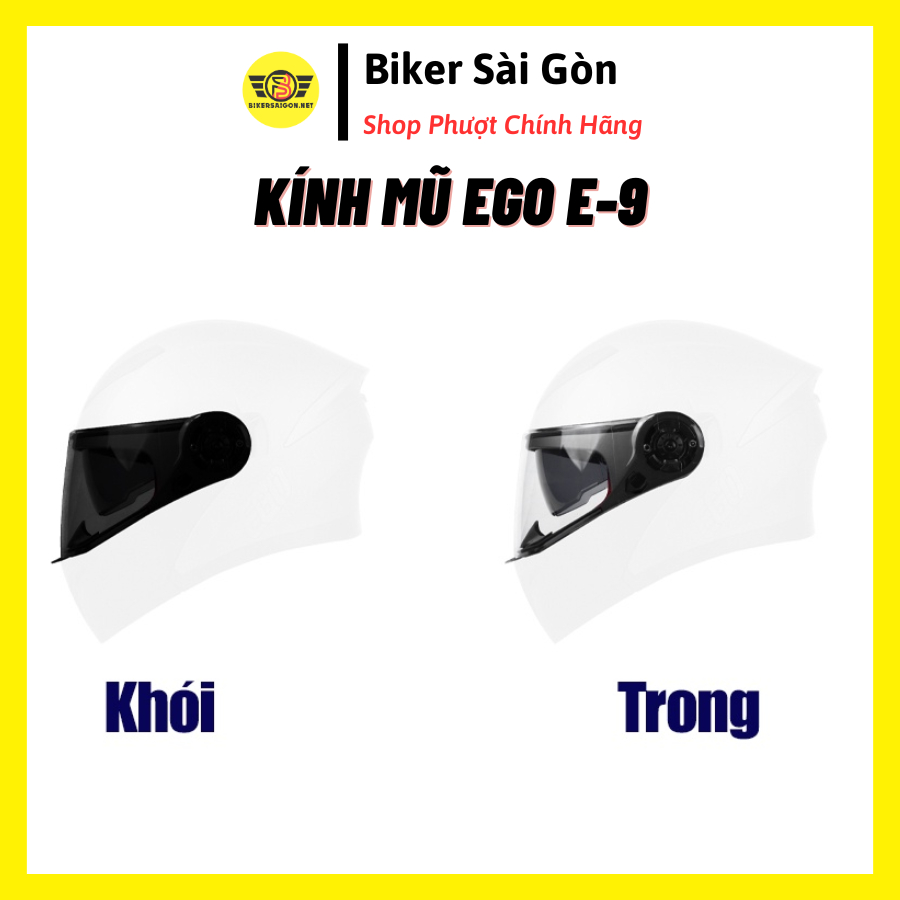 KÍNH CHẮN EGO E-9, MŨ FULLFACE LẬT HÀM EGO E9 (KHÔNG BAO GỒM MŨ BẢO ...