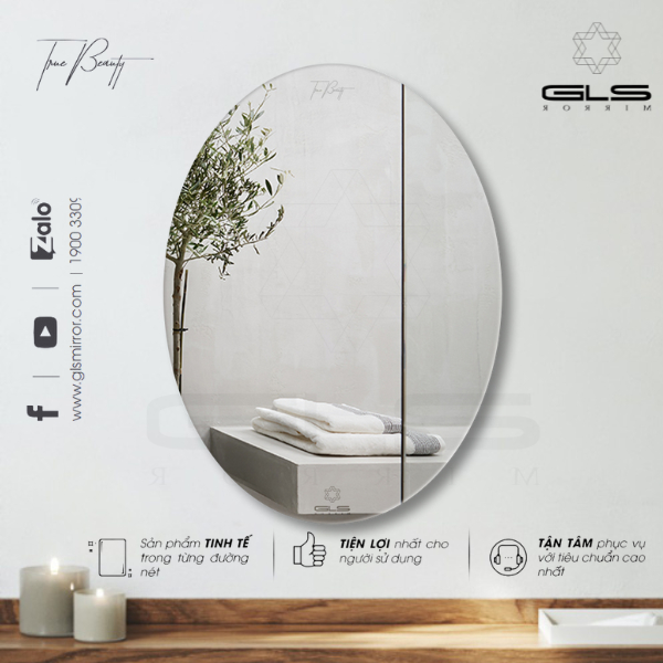 𝐒𝟎𝟎𝐄𝟏𝟎 gương GLS MIRROR hình elip mài bóng cạnh 450x600. | Shopee Việt Nam