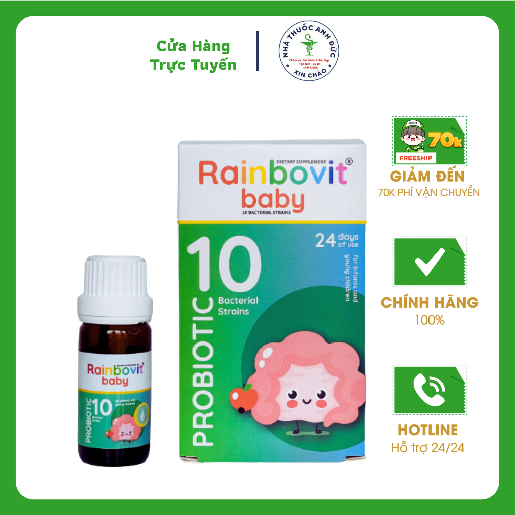 Men 10 chủng Rainbovit Baby Probiotics Ba Lan Bổ Sung Men Vi Sinh Cho ...
