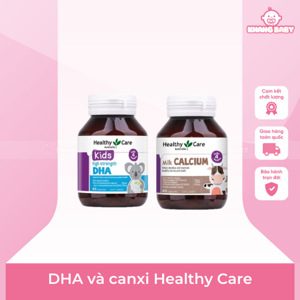 Viên bổ sung DHA và Canxi cho bé Healthy Care 60 viên - Shop Khang Baby | Shopee Việt Nam