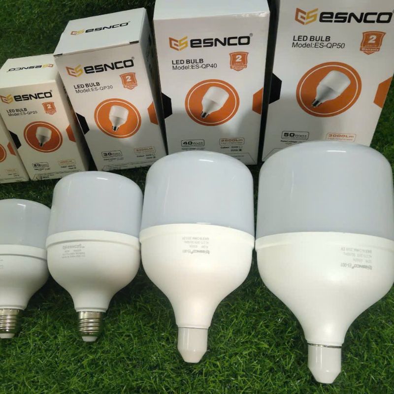 Bóng Đèn Led Bulb Trụ siêu sáng 10w 20w 30w 40w 50w Esnco Đui Xoáy E27 Ánh Sáng Trắng Bảo Hành 1 ...