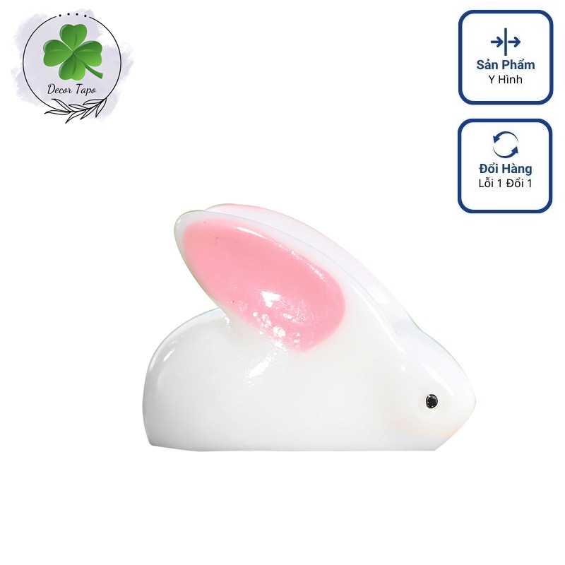 Combo 5 Thỏ trắng dẹt--Mô hình trang trí sen đá, tablo ô tô,dollhouse ...