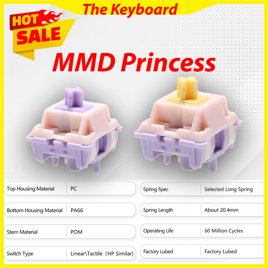 MMD Princess V2 switch tactile và linear lò xo 2 tầng. Switch ngon bổ ...