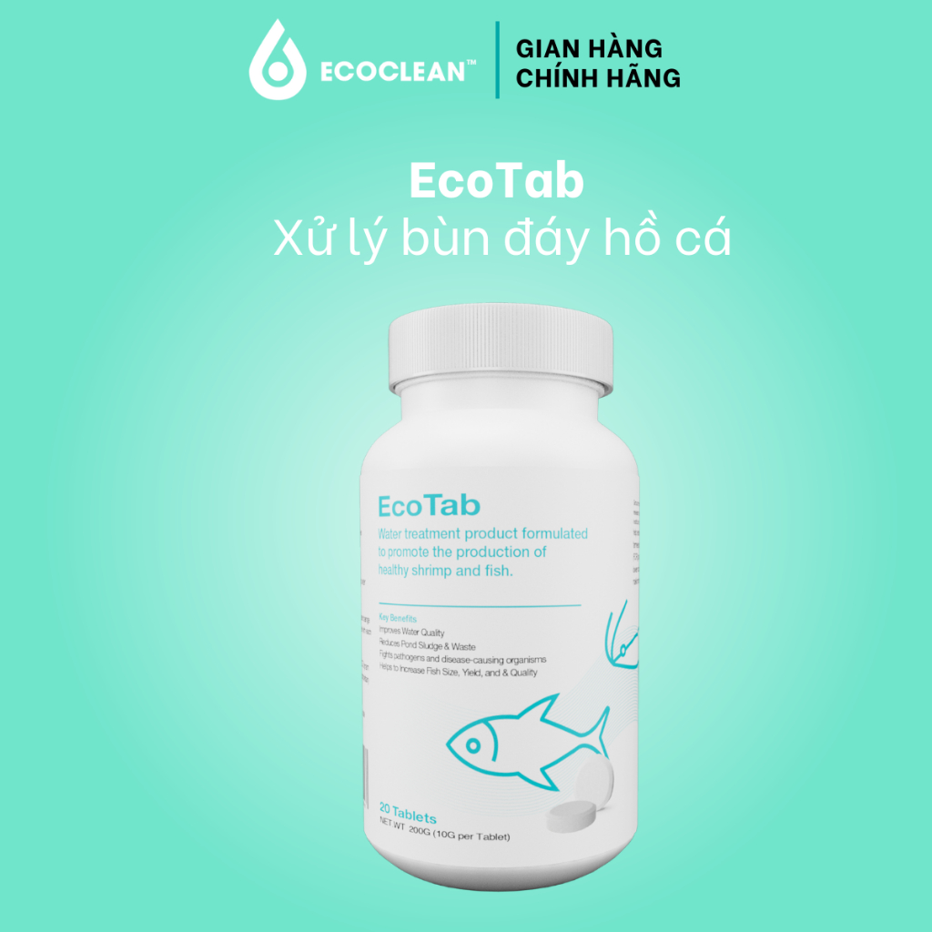 Vi Sinh Xử Lý Bùn, EcoClean EcoTab - Làm Sạch Hồ Cá Thuỷ Sinh, Giảm Rong Rêu, Mùi Hôi Hồ Nuôi ...