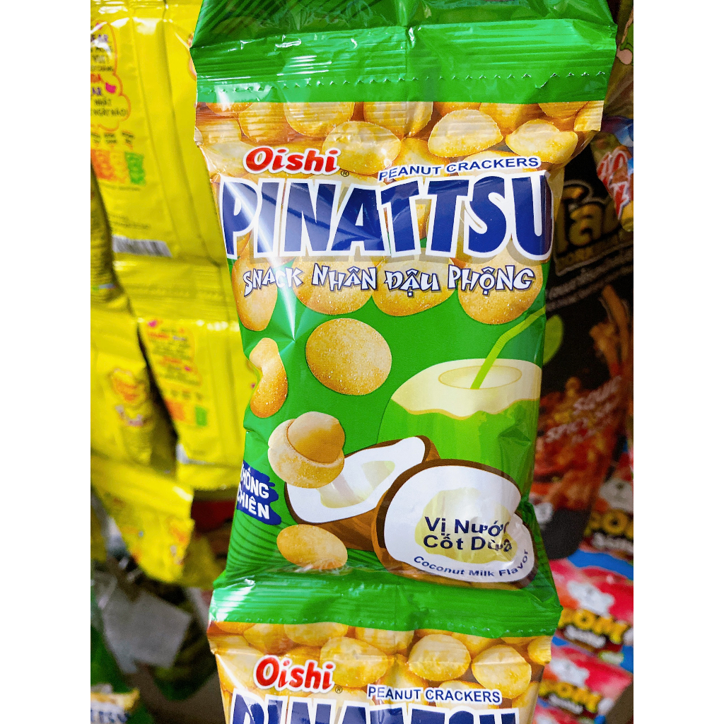 Snack nhân đậu phộng da cá vị nước cốt dừa Pinattsu Oishi gói 13g ...