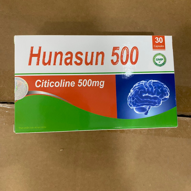 Hộp 30 Viên uống bổ não HUNASUN 500 - CITICOLIN 500MG + Magie B6 dùng ...