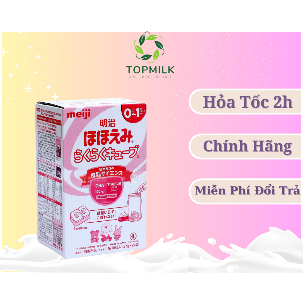 Sữa Meiji thanh nội địa số 0-1 hộp 24 thanh (27g/thanh) | Shopee Việt Nam