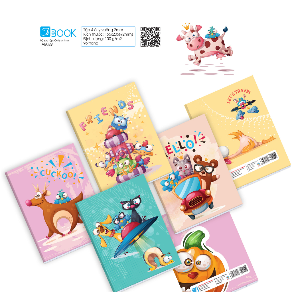 [HCM]Tập học sinh Cute Animal hiệu Tabook, 96 trang ĐL100 (TAB029 ...