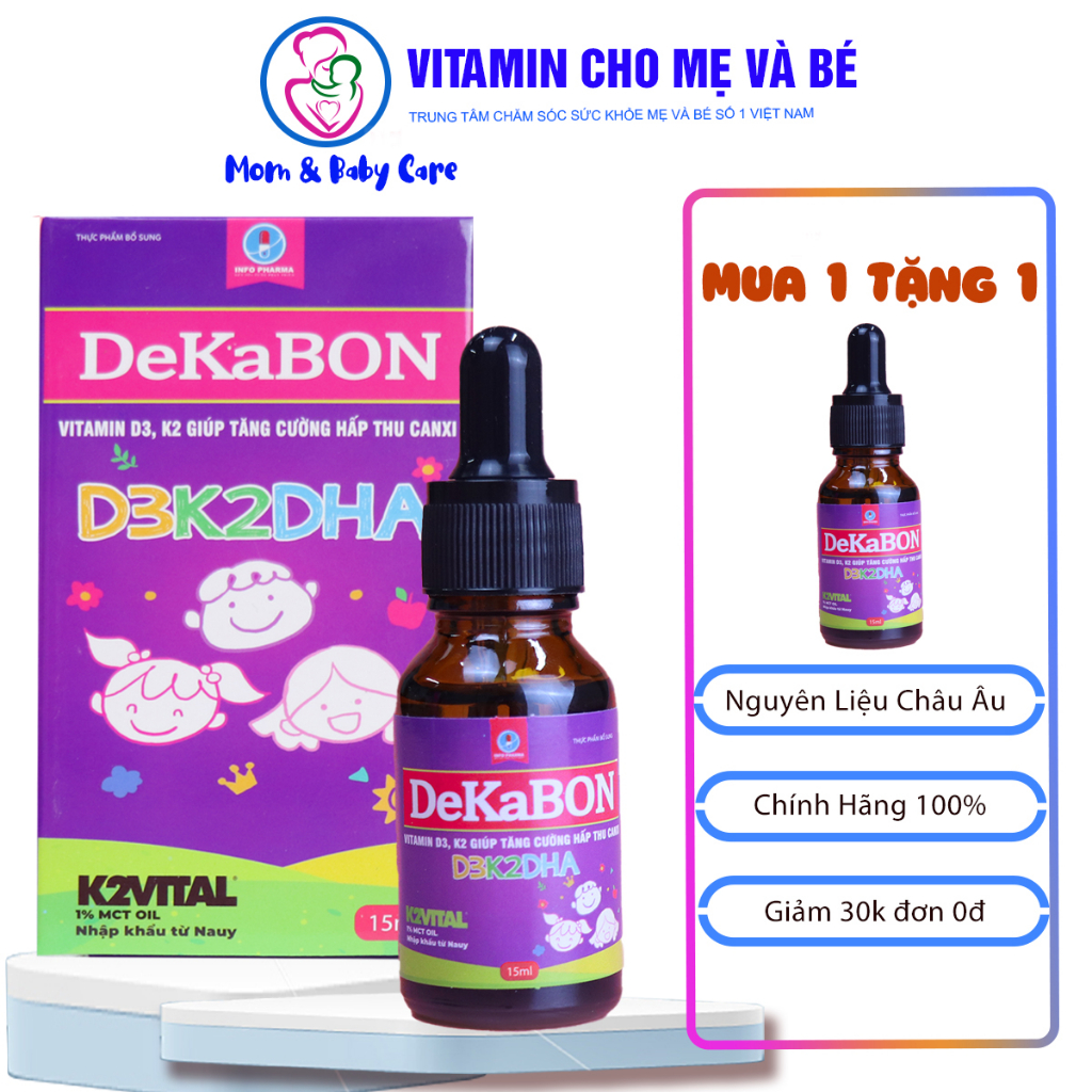 Mua 5 tặng 2 Vitamin D3k2 Dekabon 15ml - Bổ sung Vitamin D3k2 Mk7, DHA hấp thu Canxi, giúp xương ...