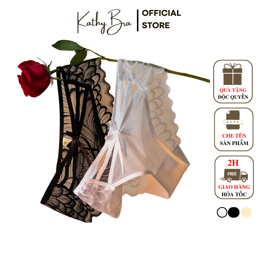 Q17 Quần Lót Ren Lưới KATHY BRA Siêu Thoáng Xuyên Thấu Đính Nơ Sexy Gợi ...