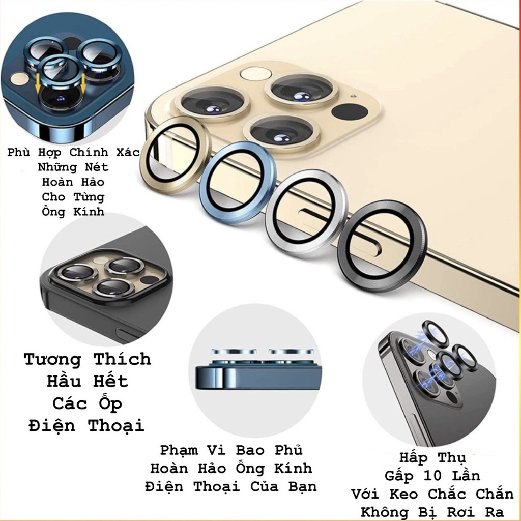 Bộ 3 mắt dán bảo vệ camera iphone 15 pro 14 pro max 11 Pro max 12 Pro ...