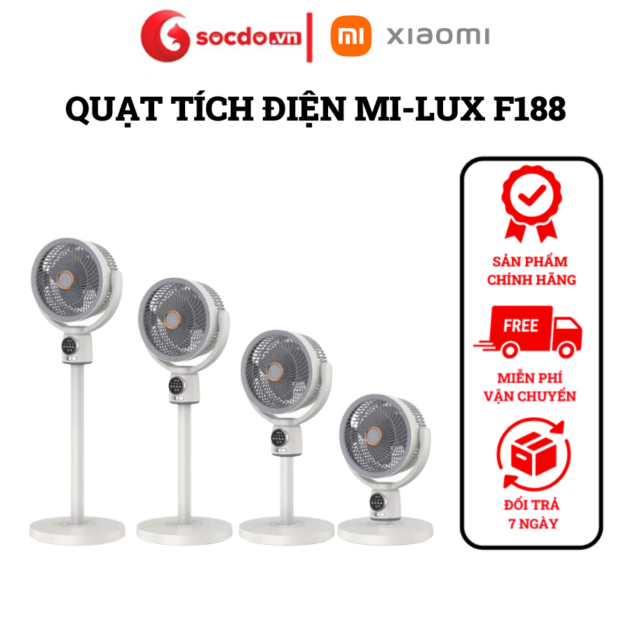 Quạt Tích Điện Xiaomi Mi-lux F188 Đối Lưu Không Khí Thế Hệ Mới, Pin ...