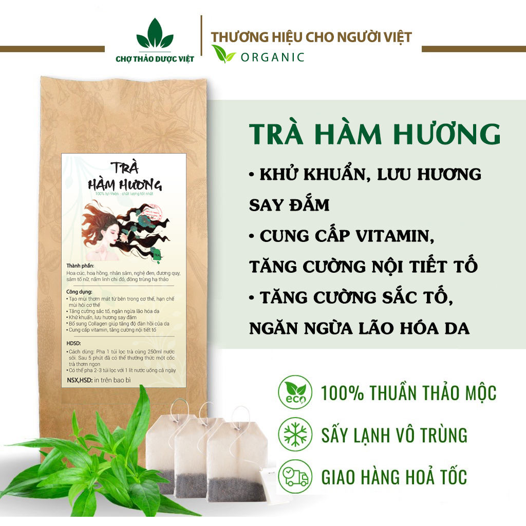 Trà hàm hương túi lọc (Trà tỏa hương, khửi mùi hôi, làm thơm cơ thể ...