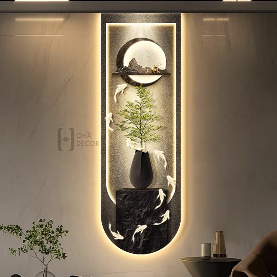 Tranh Treo Tường Tráng Gương Cao Cấp 3D LED Phong Cách Thiên Nhiên ...