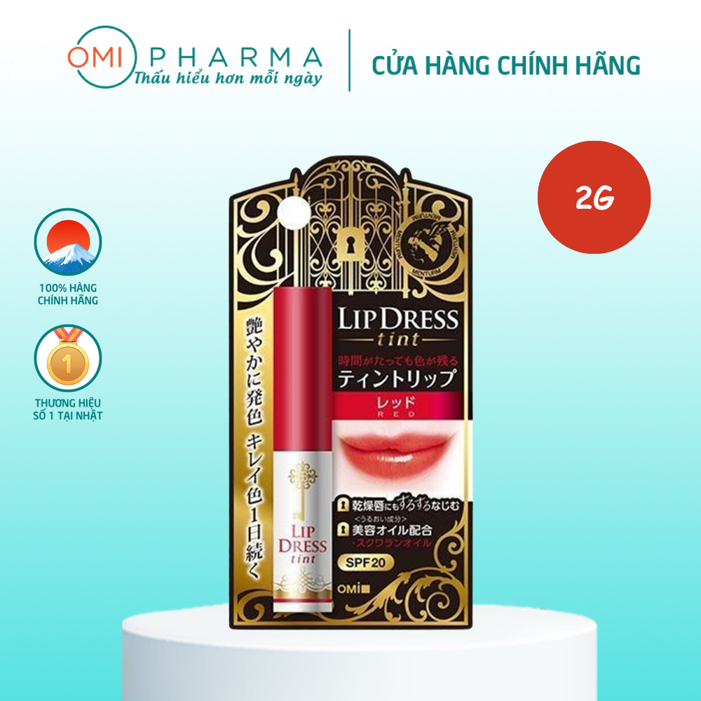 Son Dưỡng Môi Siêu Lì Chống Nắng Màu Đỏ Omi Lip Dress Tint Nhật Bản (2g ...