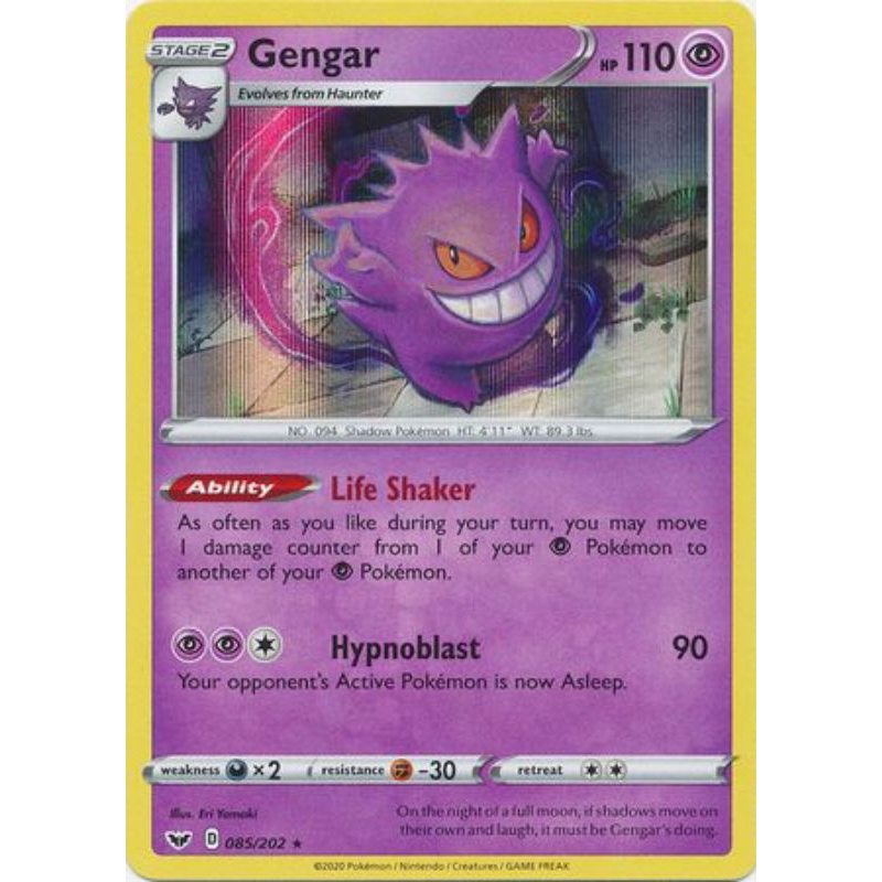 Gengar - 085/202 - Holo RareSword & Shield (Base Set) Singles | Shopee ...