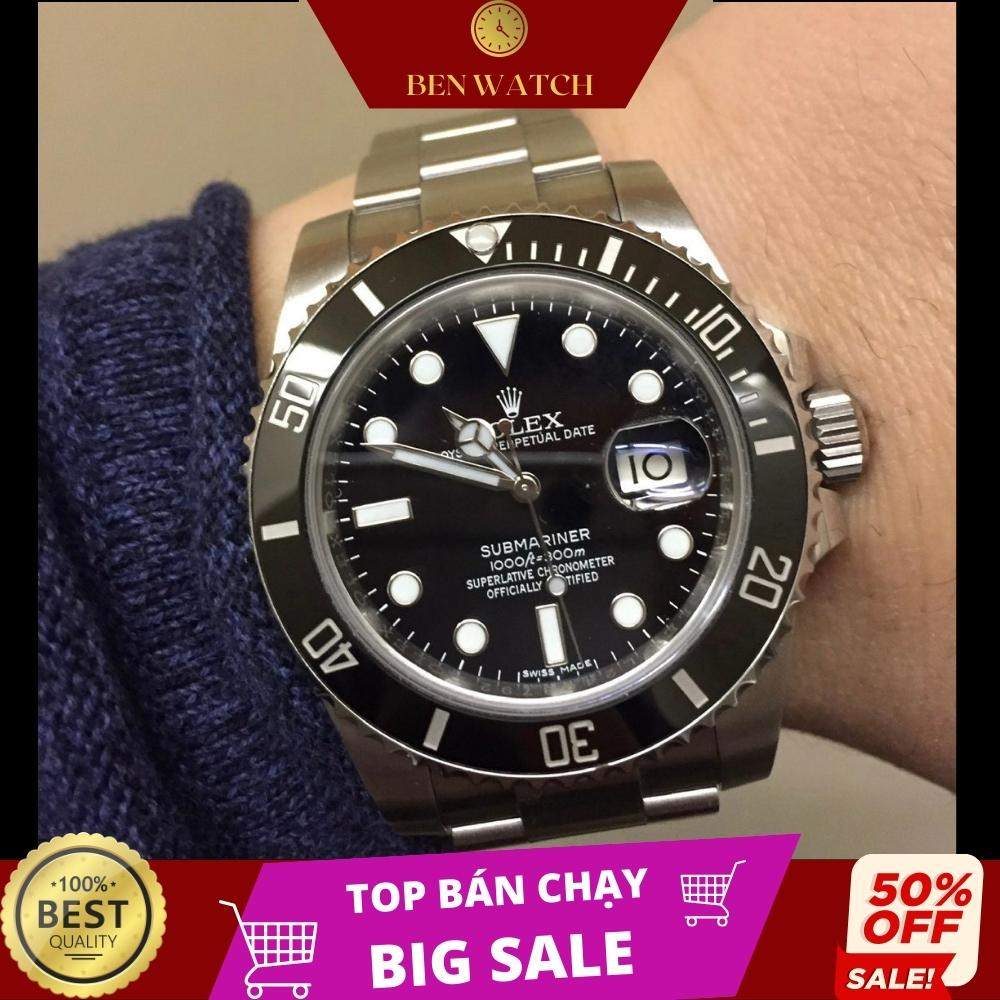 Đồng hồ nam Rolex niềng xoay độc đáo, dây thép không rỉ, lịch ngày ...