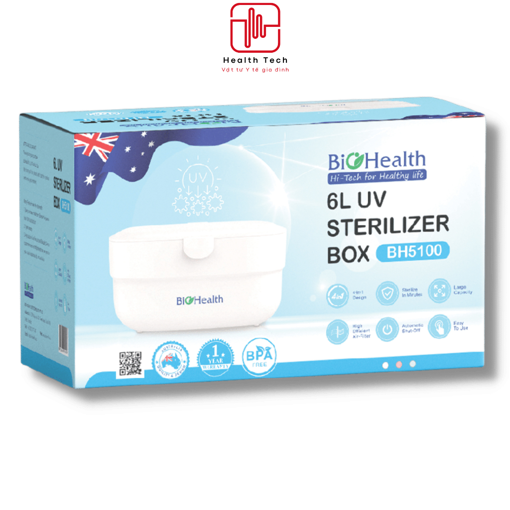 Hộp tiệt trùng UV 6L Biohealth BH5100 tích hợp sấy khô, nhanh chóng dễ sử dụng - Bảo hành 1 năm ...