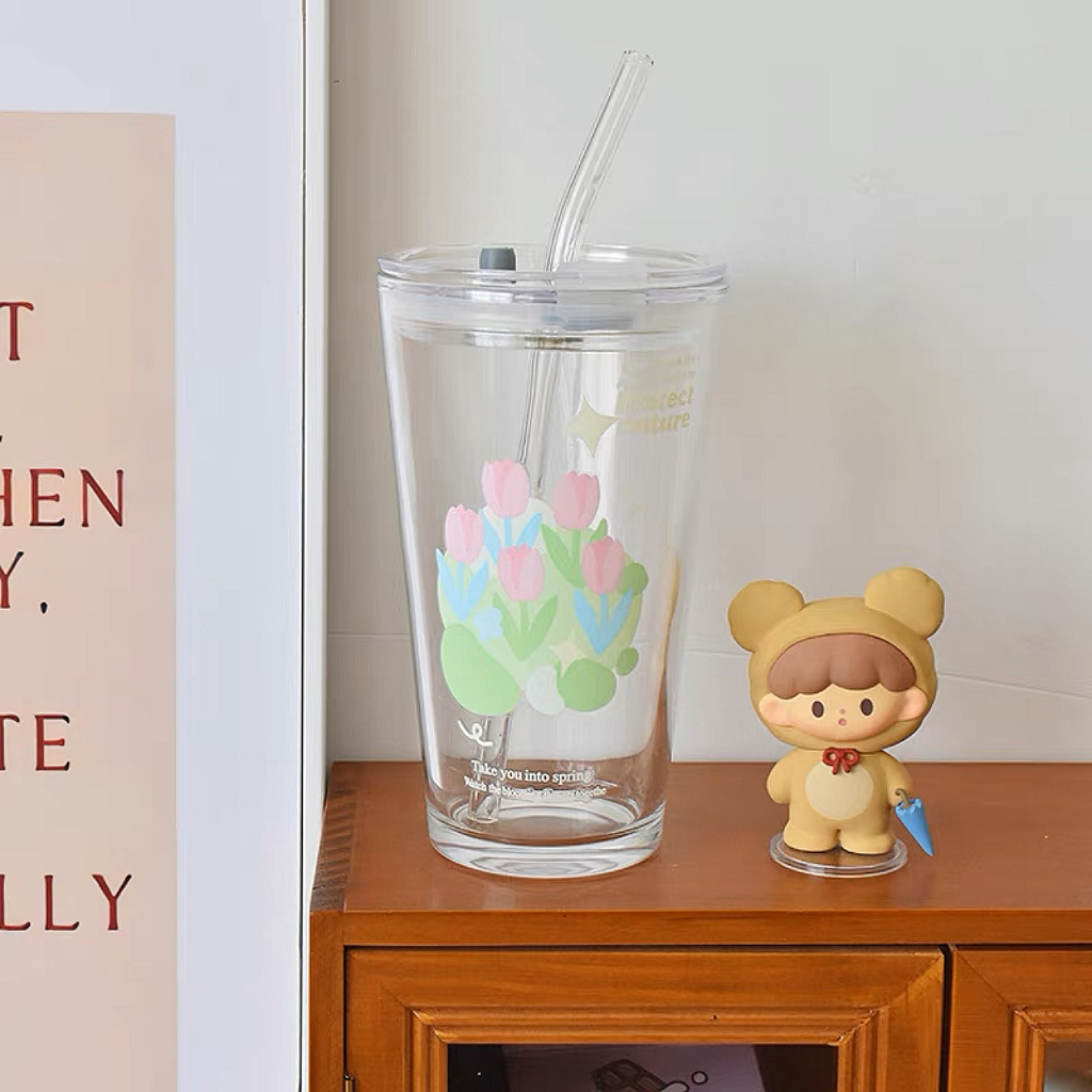 Cốc, Ly Thủy Tinh Uống Nước Protect Nature Tulip 400ml | Shopee Việt Nam