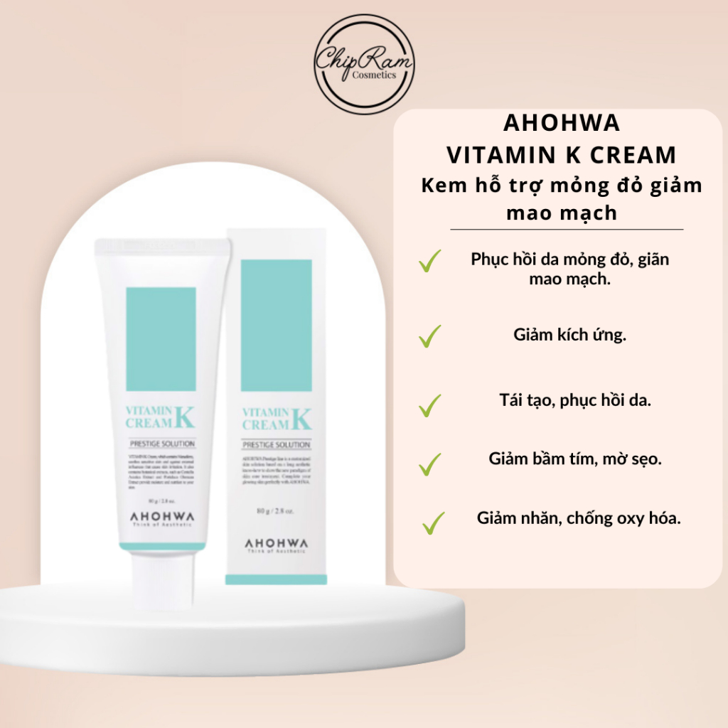 AHOHAW Vitamin K Cream: Kem giảm mỏng đỏ, giãn mao mạch & phục hồi da ...