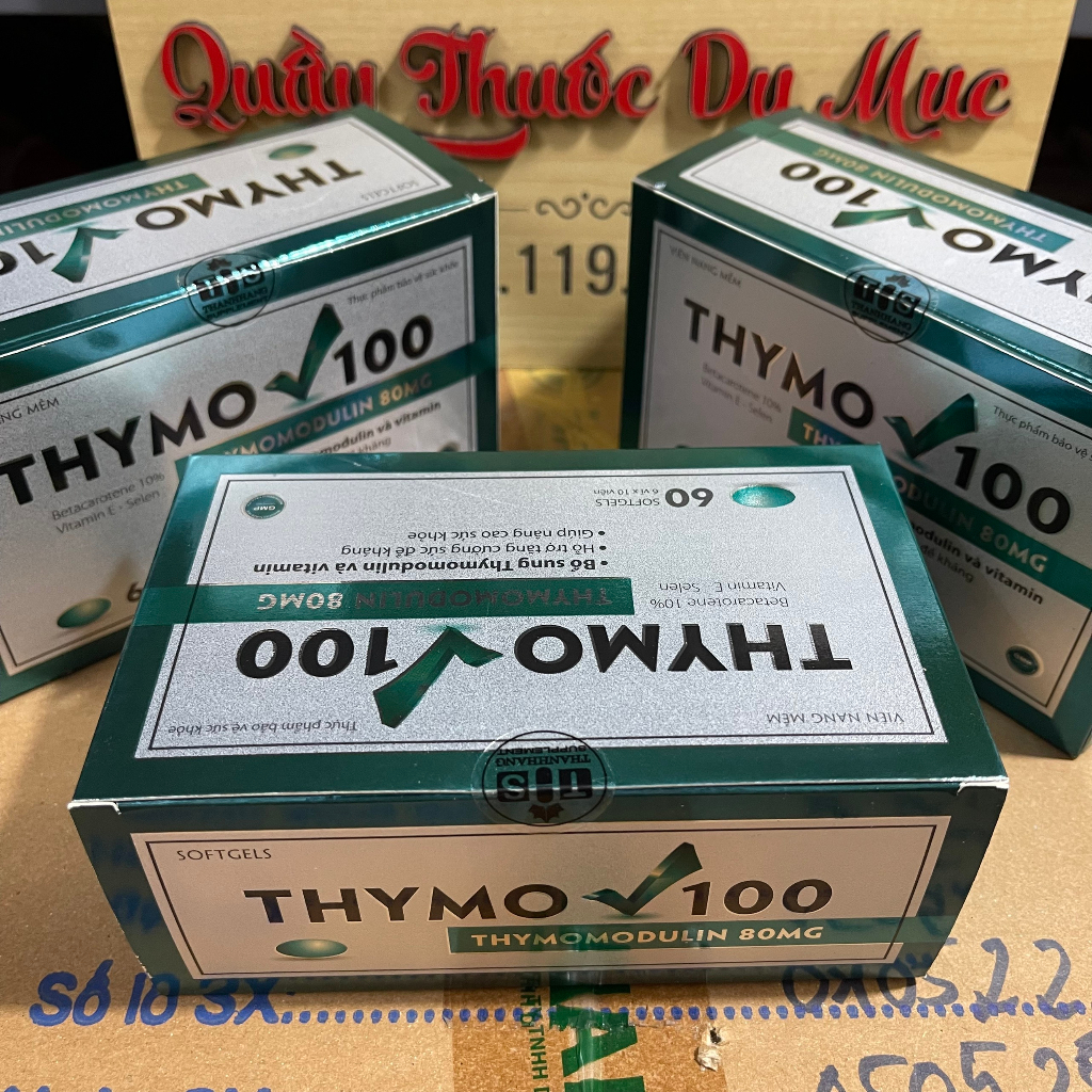 Viên nang mềm THYMO 100 Mới Thymomodulin 80MG - Hộp 60 viên | Shopee ...