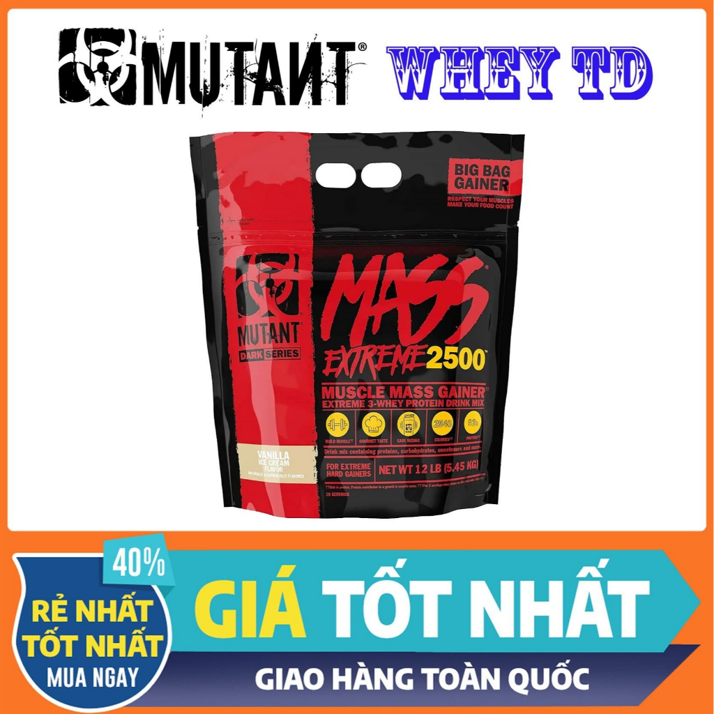 Mutant Mass XXXTreme 2500 12Lbs 5.45KG - Sữa tăng cân tăng cơ bổ sung protein | Shopee Việt Nam