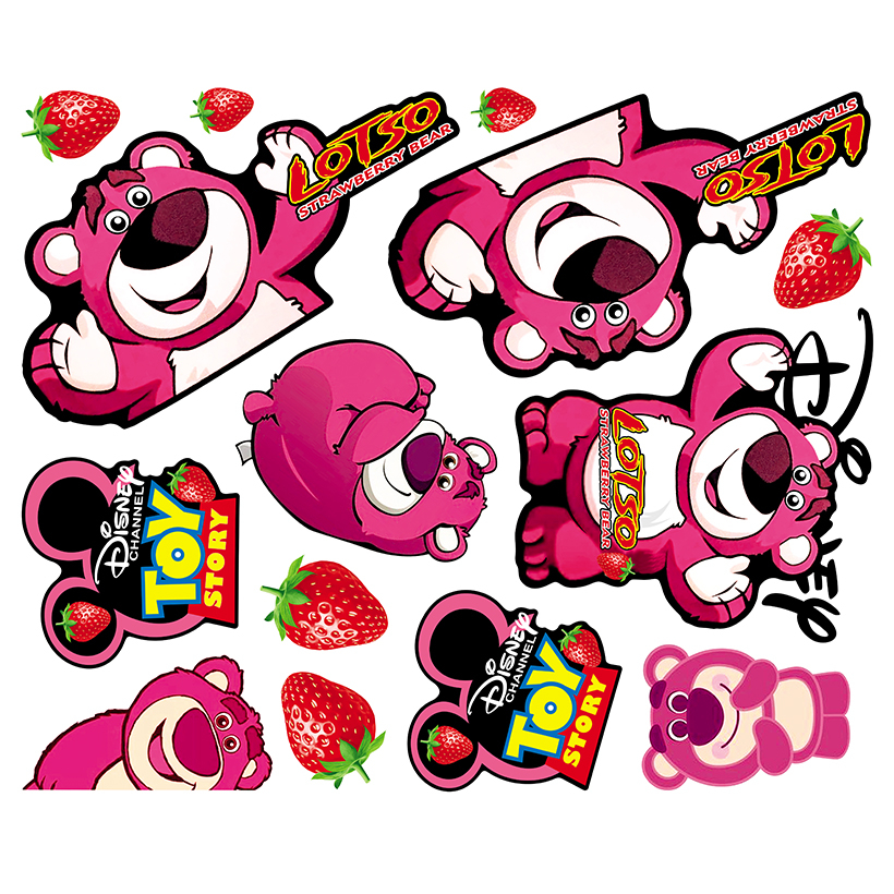 [D952] Tem dán xe gấu dâu Lotso size to 30cm siêu nét chính hãng decal ...