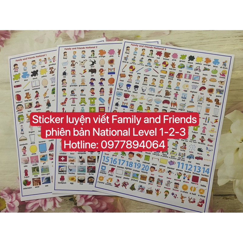 Family and Friends phiên bản National Level 1-2-3 -Sticker luyện viết ...