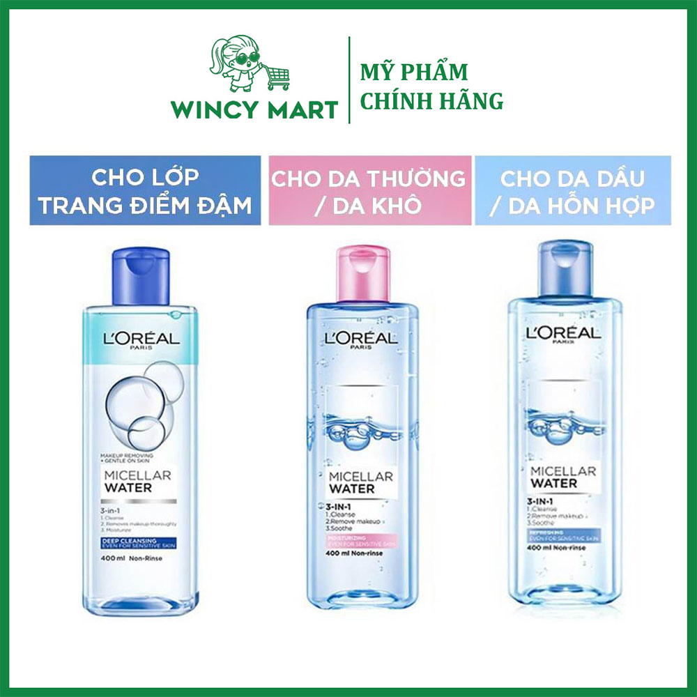 [Chính Hãng] Nước Tẩy Trang Loreal/L'Oreal Micellar Water 3in1 Giúp Da Sạch Sâu, Khỏe Mạnh Và ...