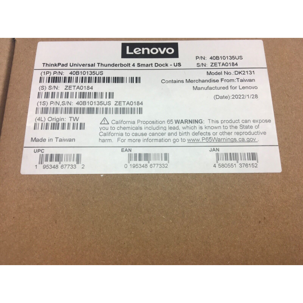 Thinkpad Universal Thunderbolt 4 Smart Dock - 40B10135us - Model 2023 ...