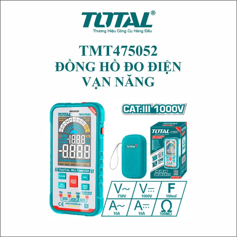 (AT8) Đồng hồ đo điện màn hình led loại tốt TOTAL TMT475052 | Shopee ...
