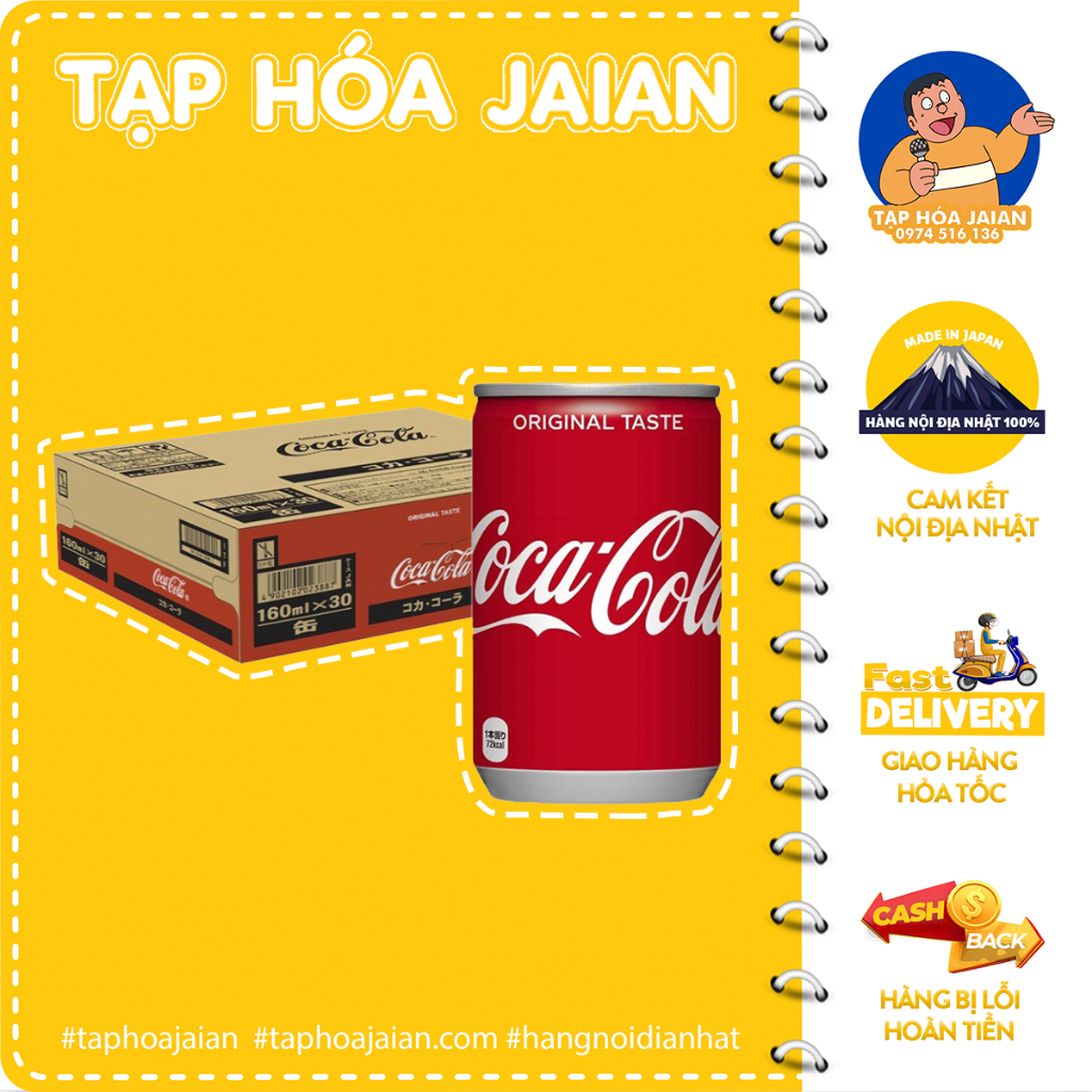 Thùng Nước Có Ga Coca Cola Mini 160ml x 30 lon - Hàng Nội Địa Nhật 100% | Shopee Việt Nam
