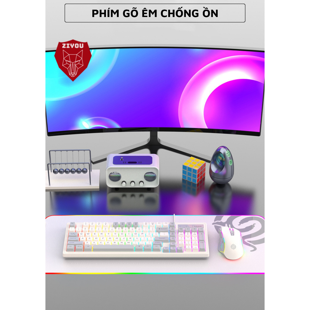 Bàn Phím Gaming Và Chuột Led Ziyou KM800 Màu Cực Đẹp Dùng Văn Phòng, Chơi Game Phím Bấm Êm ...