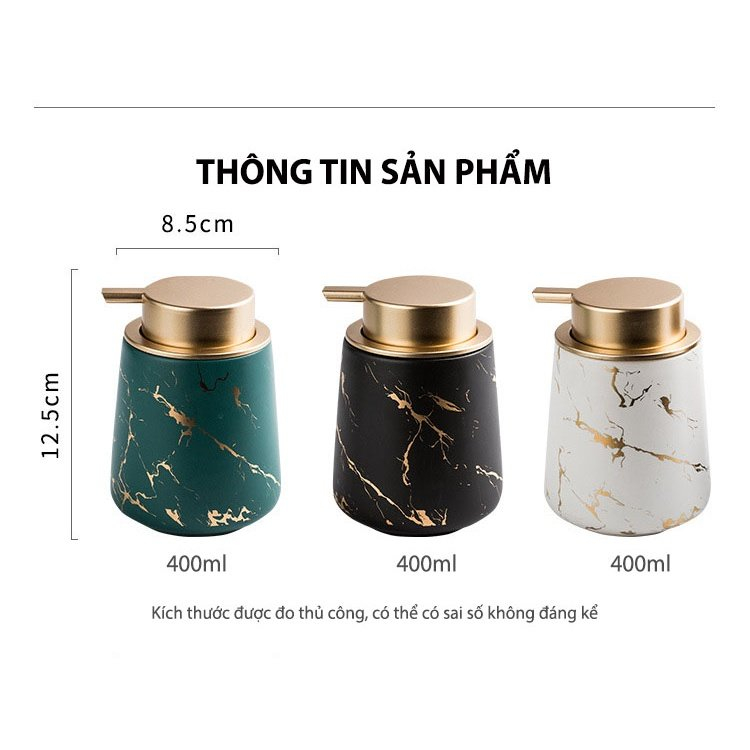 Bình Đựng Sữa Tắm Dầu Gội, Nước Rửa Tay 400ml Dạng Nhấn - Chất Liệu Gốm Sứ | Shopee Việt Nam