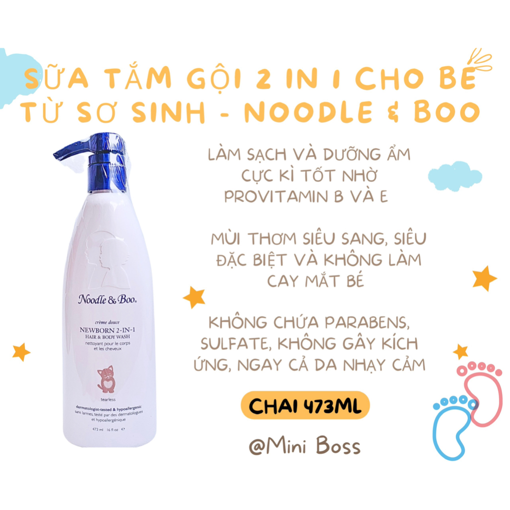 Sữa tắm gội 2 trong 1 Noodle and Boo cao cấp 473ml chính hãng Noodle ...