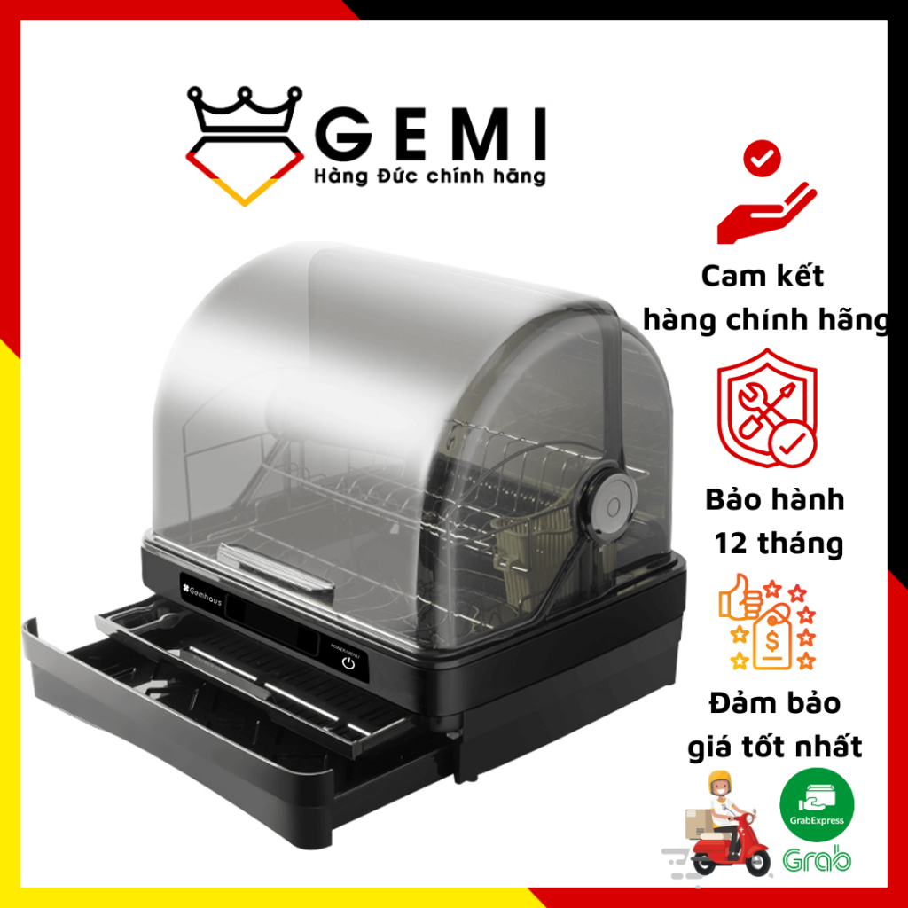 Máy sấy và tiệt trùng chén bát Gemhaus GH3000 42L, GH3300 52L, tiệt trùng bình sữa, sử dụng ...
