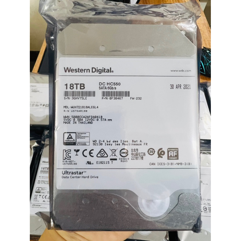 Ổ cứng HDD WD Ultrastar HC550 18TB 3.5″ SATA 3 WUH721818ALE6L4 ( used ...