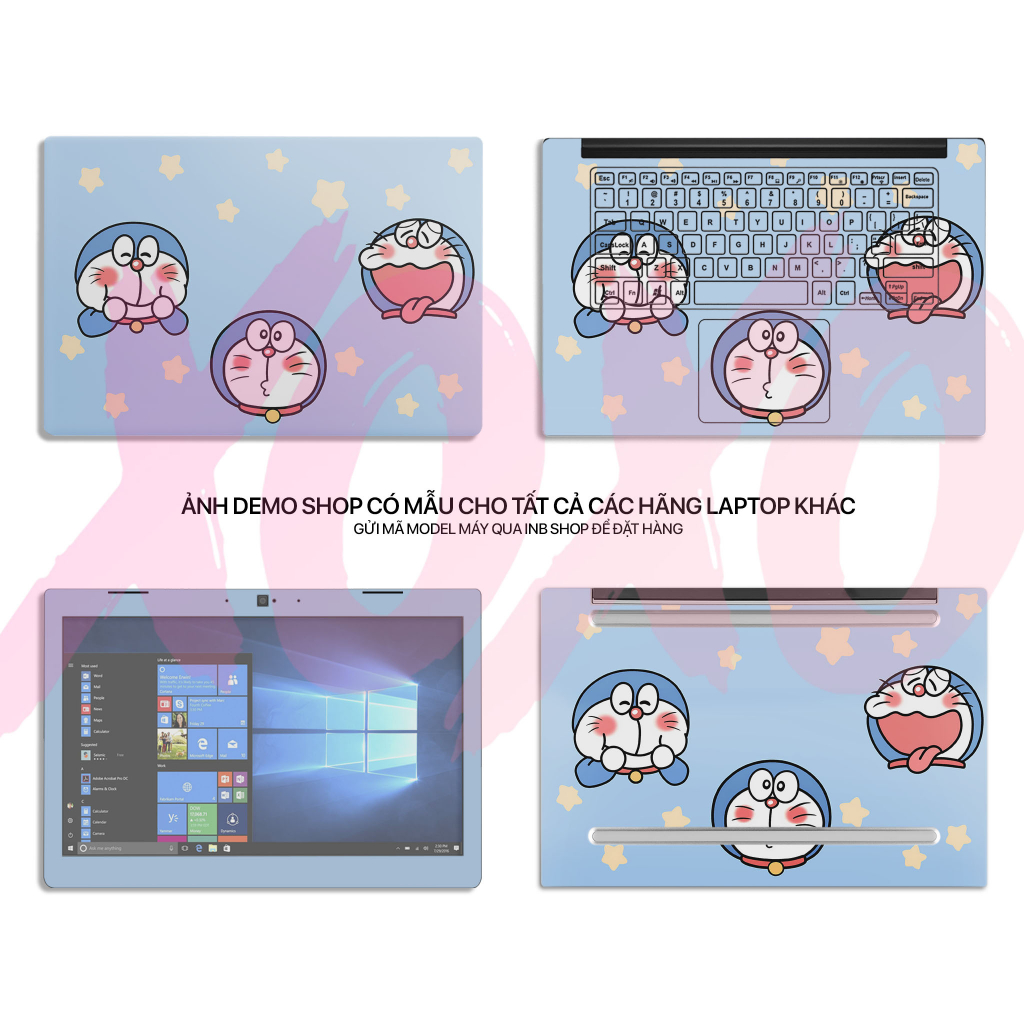Miếng Dán Skin Laptop Mẫu Doraemon - Decal Dán có cho Dell, Hp, Asus ...