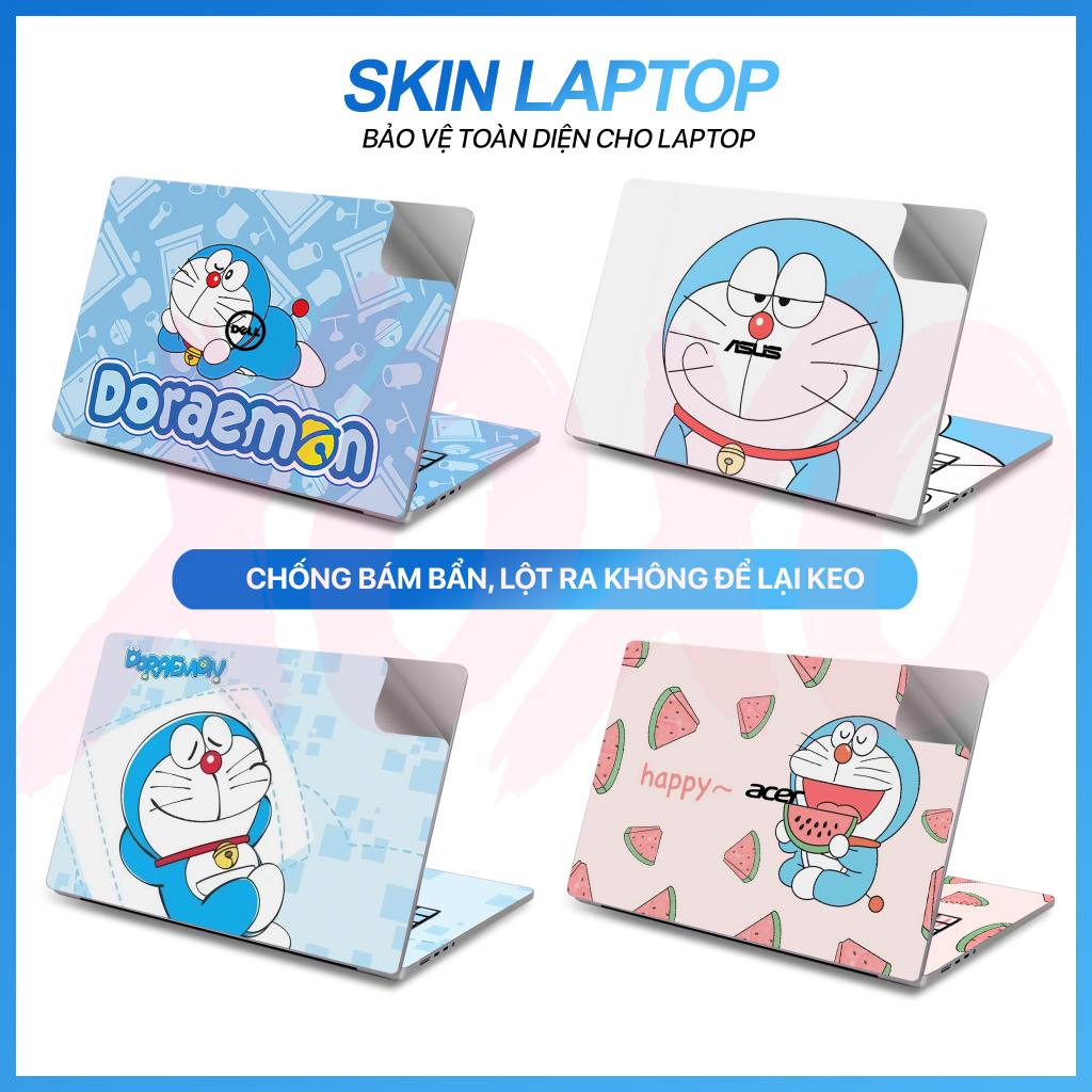Miếng Dán Skin Laptop Mẫu Doraemon - Decal Dán có cho Dell, Hp, Asus ...
