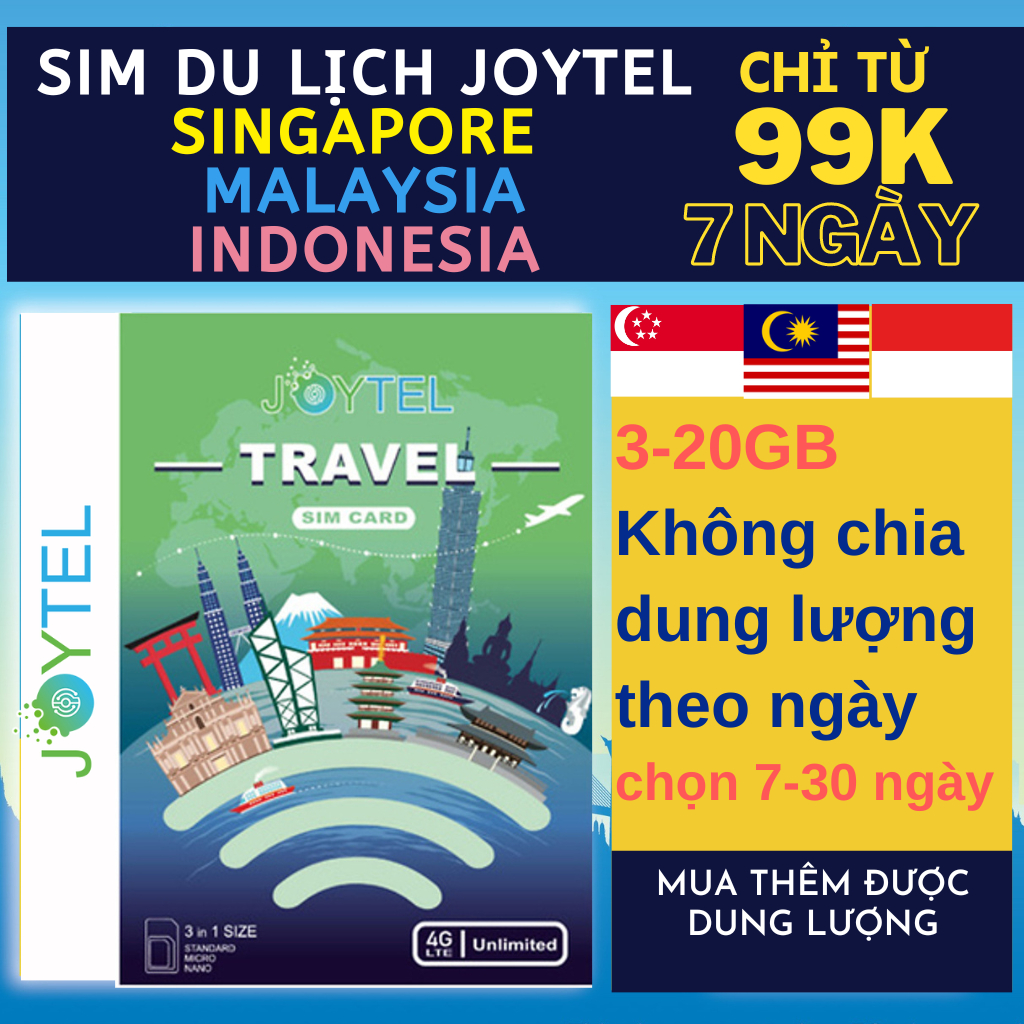 Sim Du Lịch Singapore Malaysia Indonesia Tốc Độ Cao Không giới hạn dung lượng theo ngày | Shopee ...