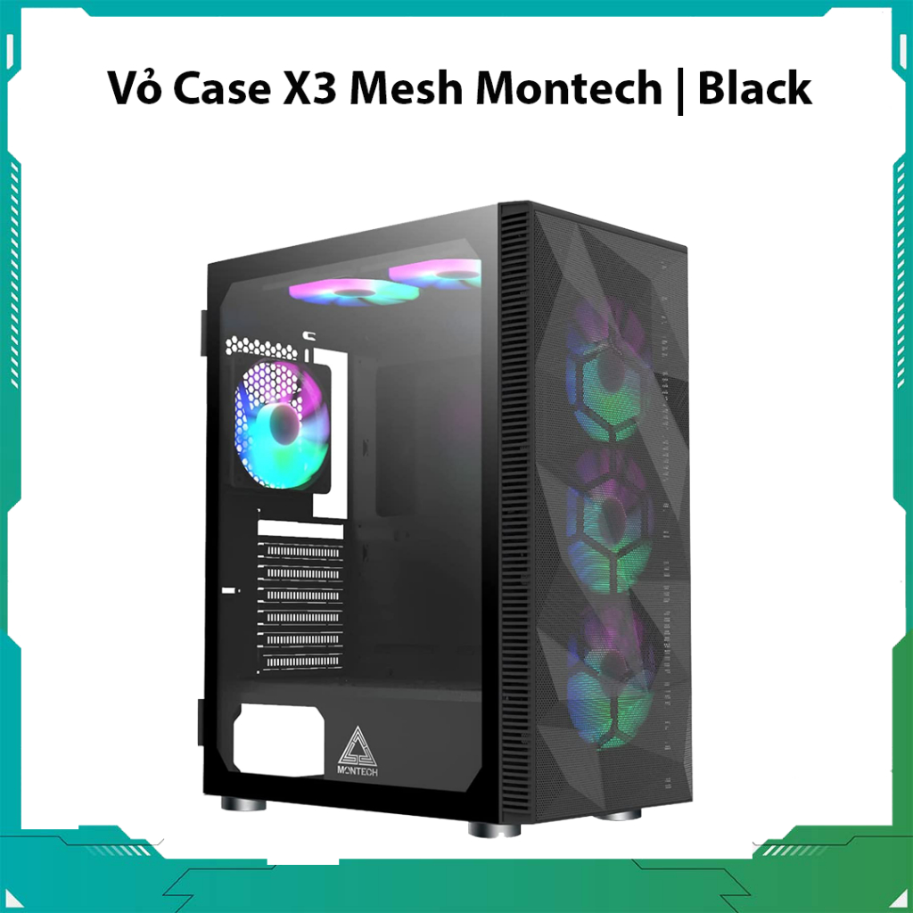 Vỏ Case Máy Tính X3 Mesh Montech | Black | Shopee Việt Nam