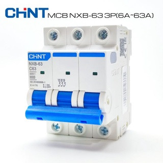 Aptomat MCB 3 Pha Chint NXB-63:6A, 10A, 16A, 25A, 32A, 40A, 50A, 63A ,80A,100A,125A;Dòng Cắt 6KA ...
