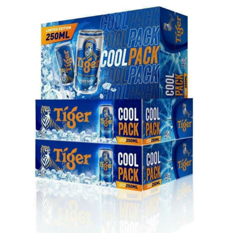 Thùng 24 lon bia Tiger COOLPACK 250ml | Shopee Việt Nam
