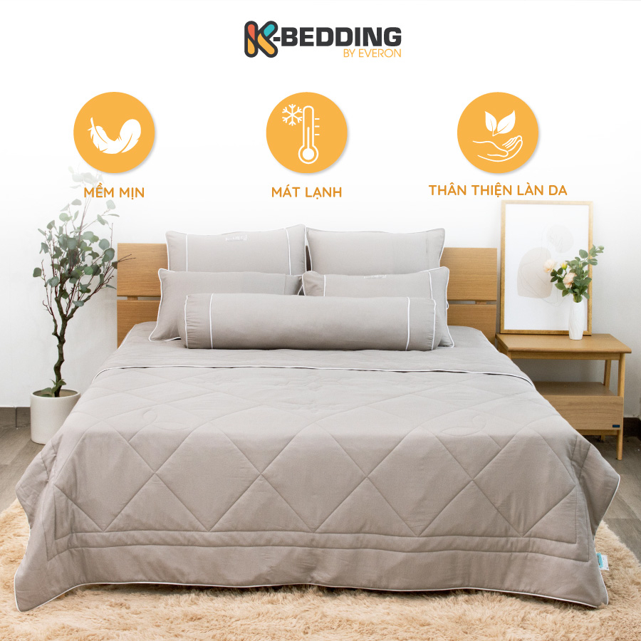 Bộ ga giường chần bông K-Bedding by Everon chất vải Ice-tencel thoáng ...