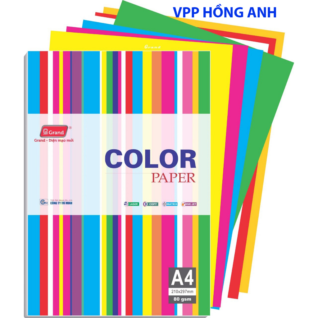 Giấy Photo A3 đặc biệt màu Xanh Dương, Xanh Lá, Vàng Chanh, Đỏ, Kem ...